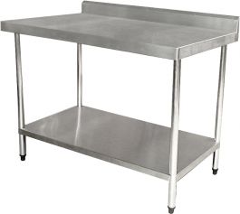 KSS 1200mm Bench w/ Shelf Underneath and Splashback | Stainless Steel